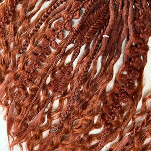 Wavy Ginger Dreadlocks Bronze Red Dreads With Braids Double Ended or ...