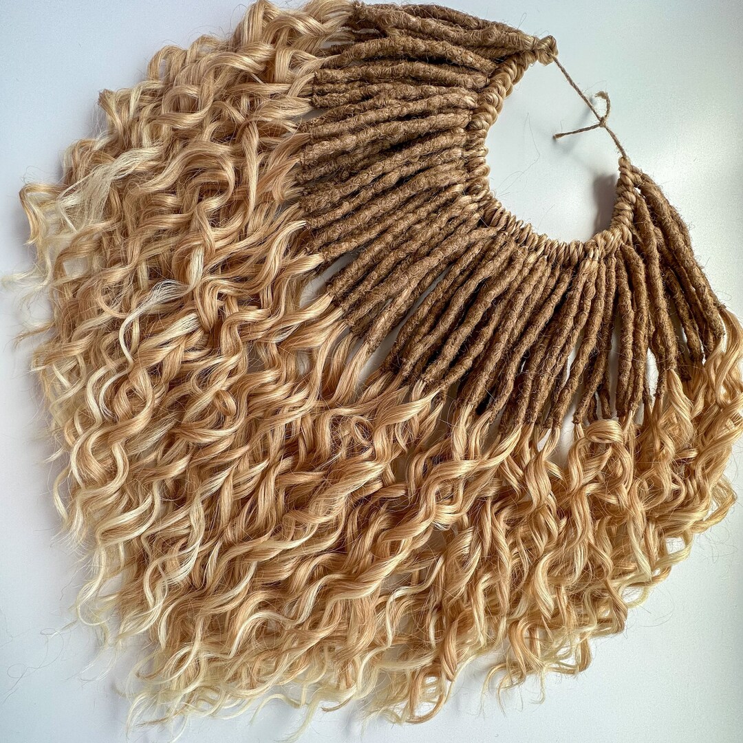 Curly Golden Blonde Dreadlocks Ombre to Blonde Dreads Double or Single ...