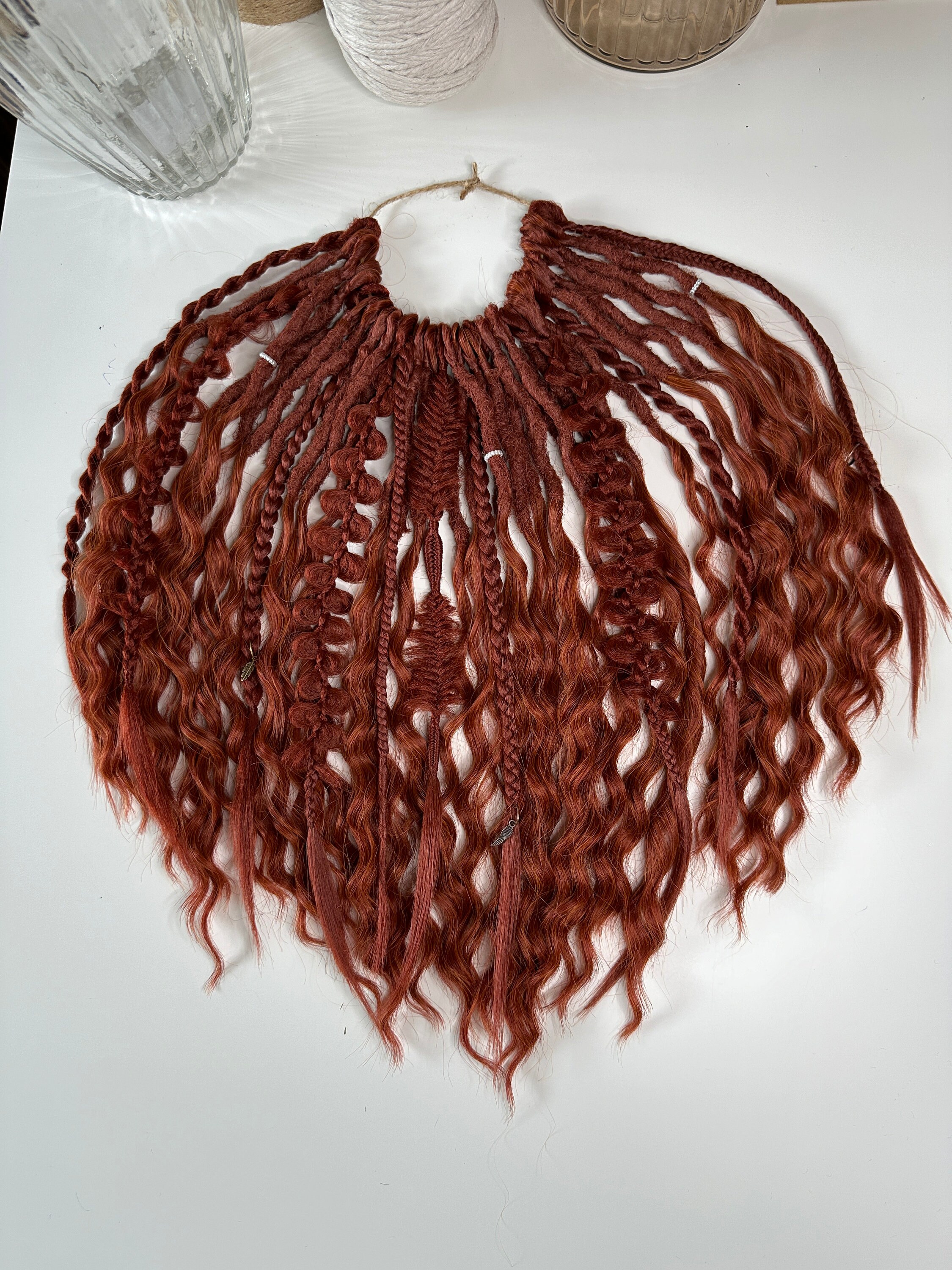Wavy Ginger Dreadlocks Bronze Red Dreads With Braids Double Ended or ...