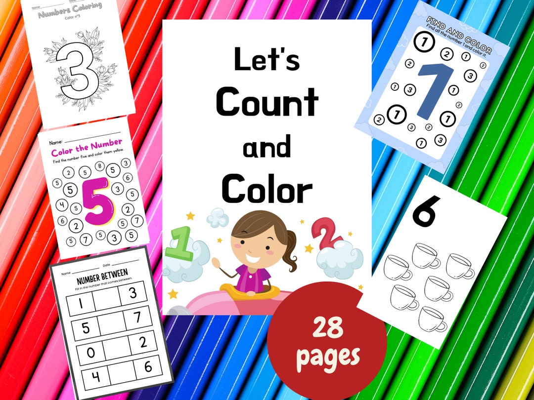 Number Coloring Pages 1-10, Printable Numbers Coloring Book, Printable ...