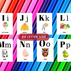 Alphabet Poster for Classroom, ABC Flash Cards, Alphabet Cards, Learn ...