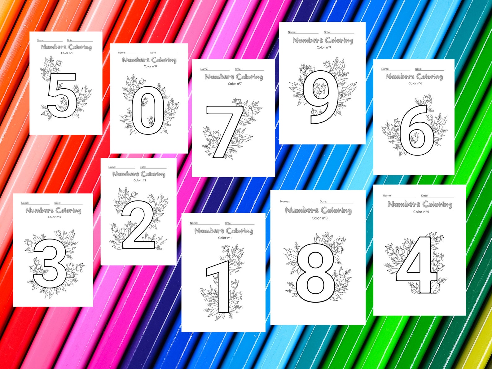 Number Coloring Pages, Kids Coloring Book, Toddlers Coloring Pages ...