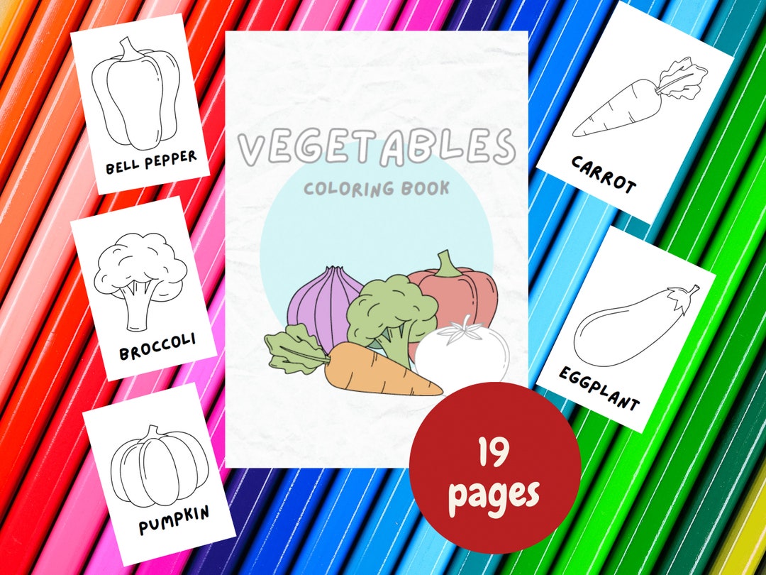 Vegetables Coloring Pages for Kids, Kids Coloring Book, Easy Coloring ...