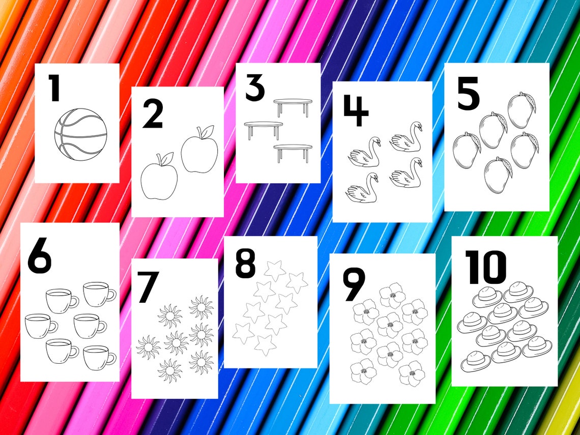 Number Coloring Pages, Kids Coloring Book, Toddlers Coloring Pages ...