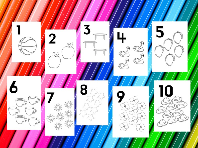 Number Coloring Pages, Kids Coloring Book, Toddlers Coloring Pages ...