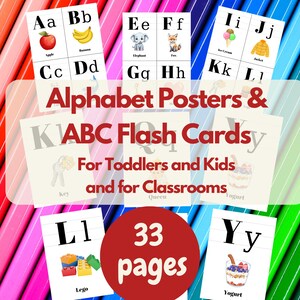 Alphabet Poster for Classroom, ABC Flash Cards, Alphabet Cards, Learn ...