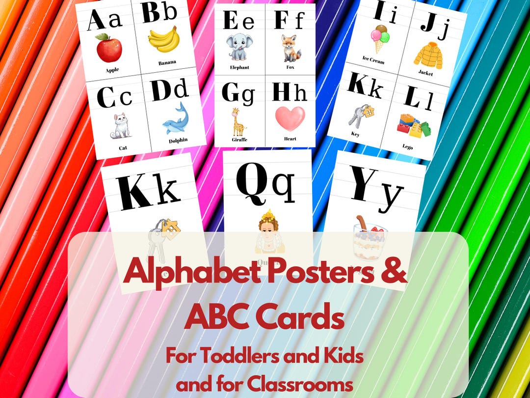 Alphabet Poster for Classroom, ABC Flash Cards, Alphabet Cards, Learn ...