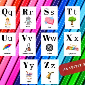 Alphabet Poster for Classroom, ABC Flash Cards, Alphabet Cards, Learn ...