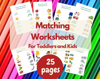 Educational Matching Worksheets for Kids, Match the Picture, Printable ...