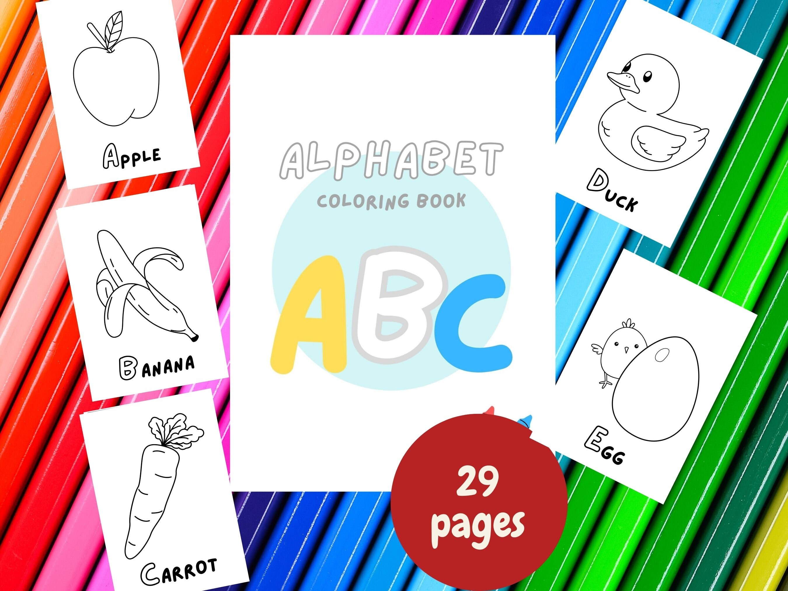 Alphabet Coloring Pages A-Z, Digital Coloring Pages, Coloring Pages for ...