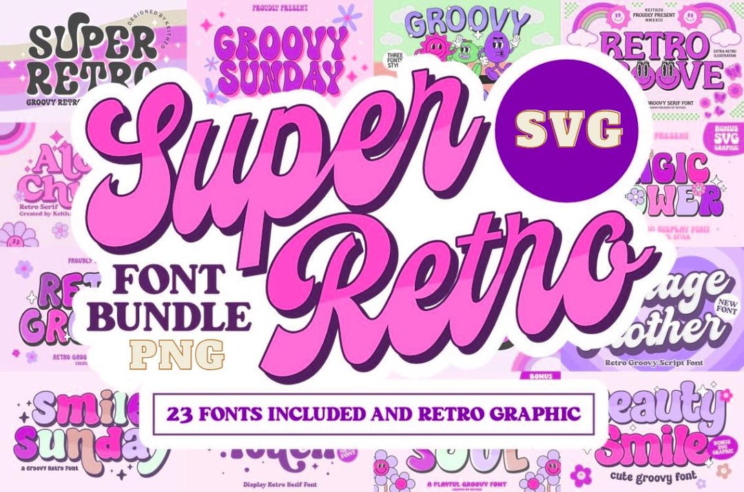 Super Retro Font and Graphics Bundle, Handwritten Font, Wedding Font ...