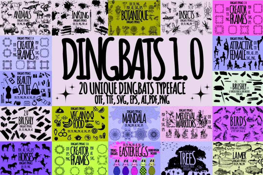 Dingbats 1.0 Font Bundle, Handwritten Font, Wedding Font, Modern Font ...