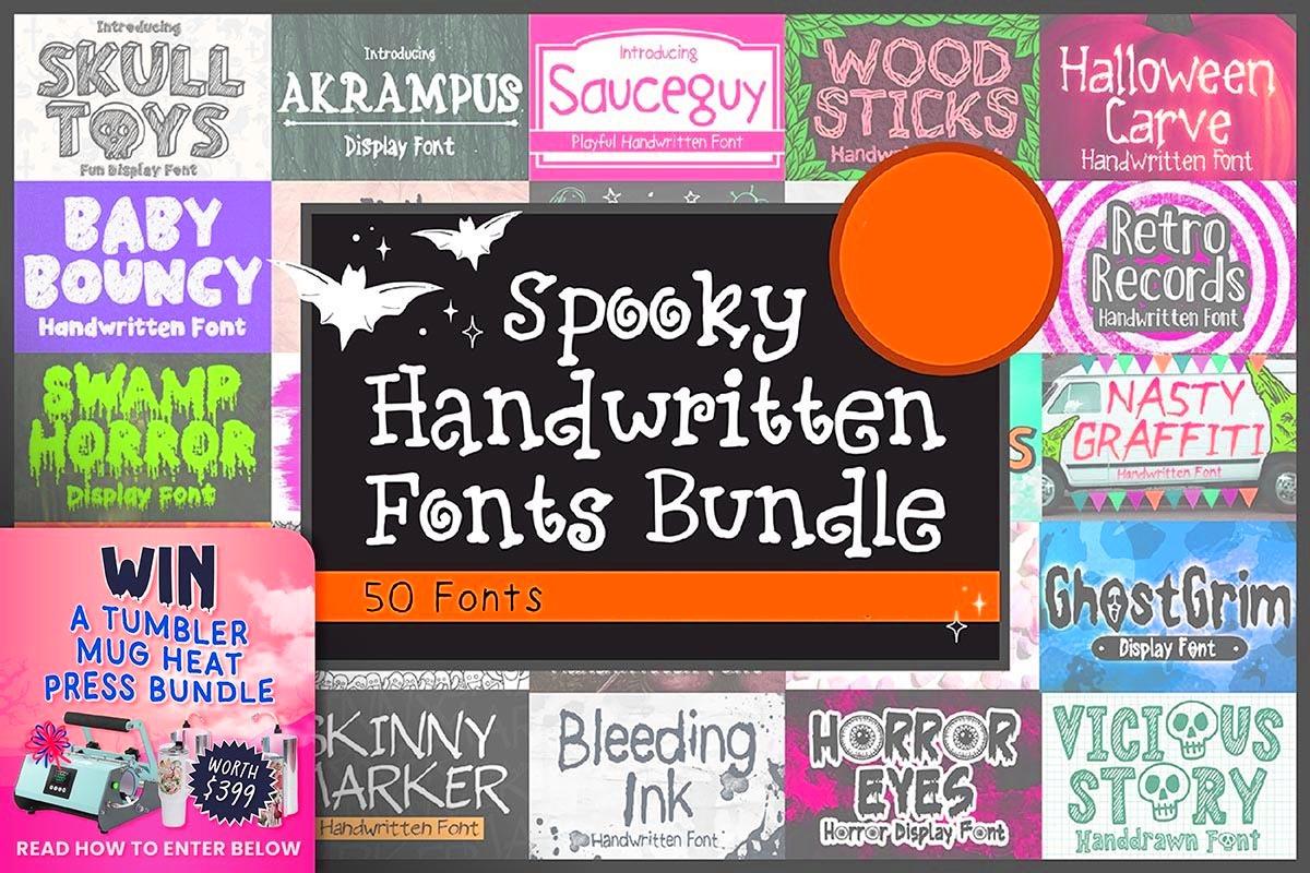 Spooky Handwritten Fonts Bundle, Handwritten Font, Wedding Font, Modern ...
