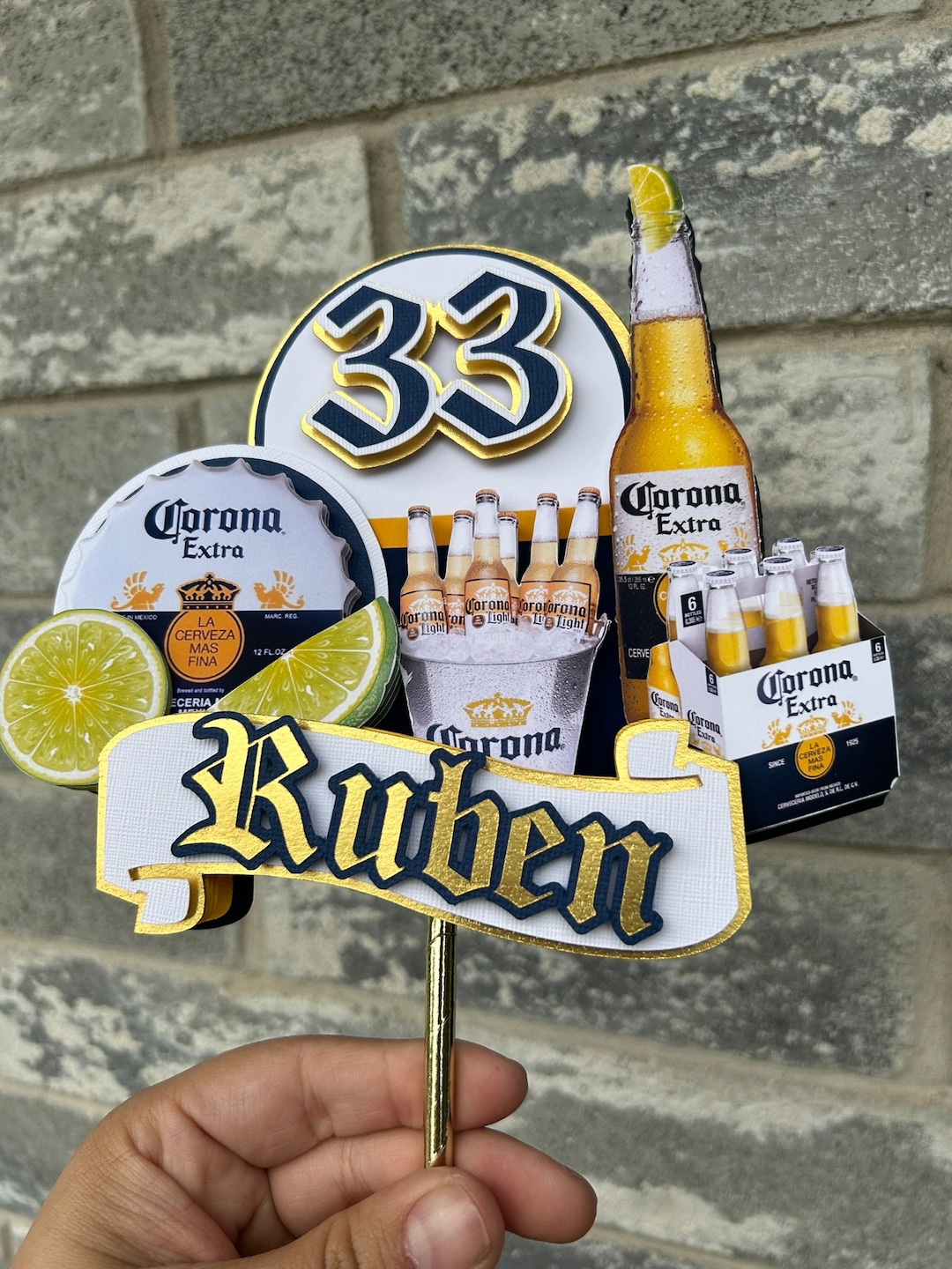 Topper de pastel de cerveza personalizado 3D - Etsy México