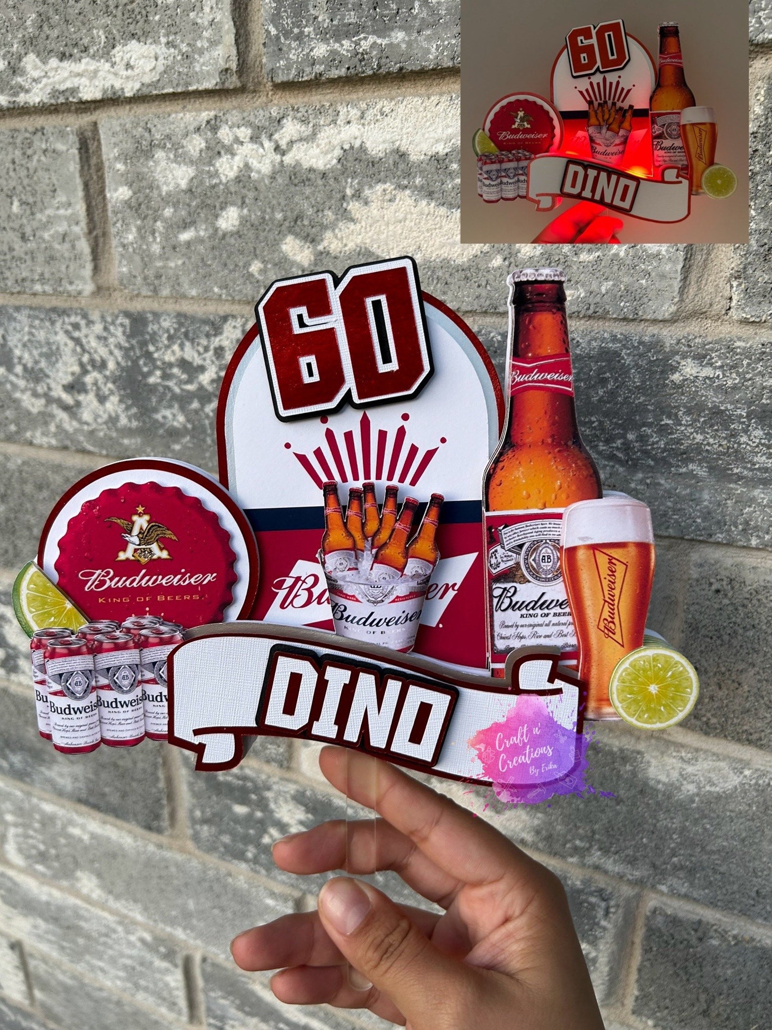 3D Custom Beer Cake Topper - Etsy