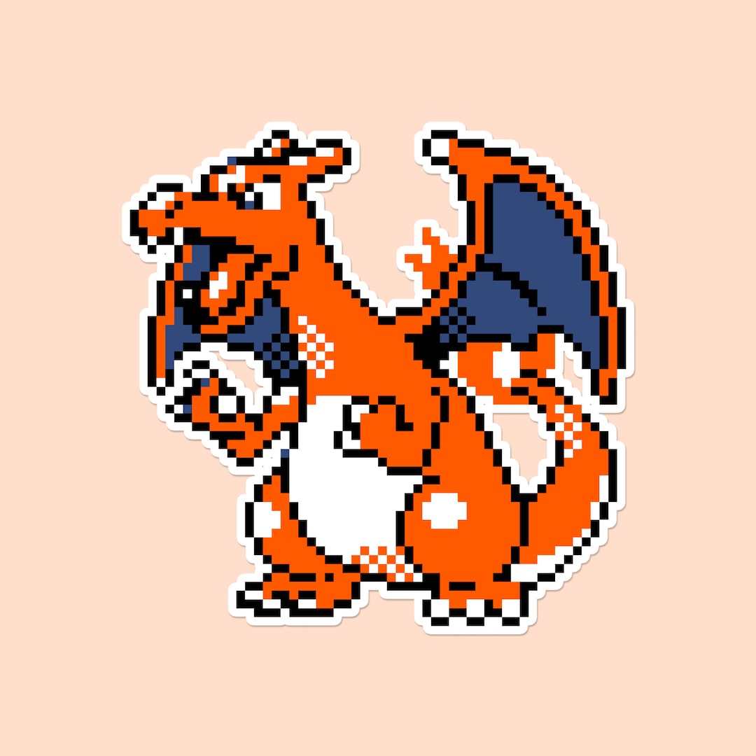 Pixel Charizard Pokemon Stickers - Etsy