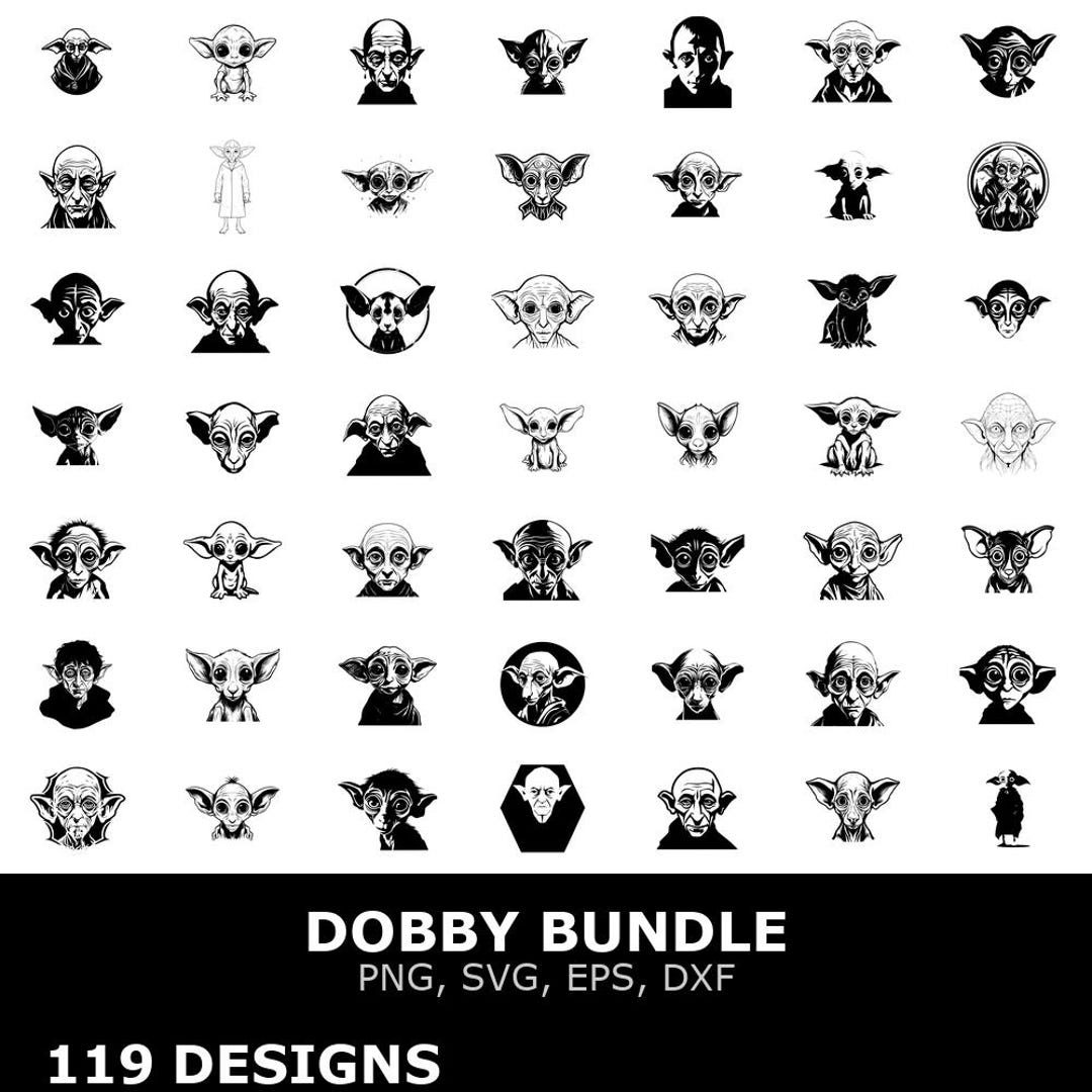 Dobby Digital Clipart Bundle Svg Png Eps Dxf Cricut Cutting Files for ...