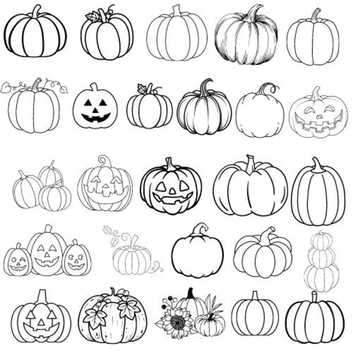 Pumpkin Bundle SVG, Pumpkin Clipart, SVG Files, PNG File, Pumpkin Print ...