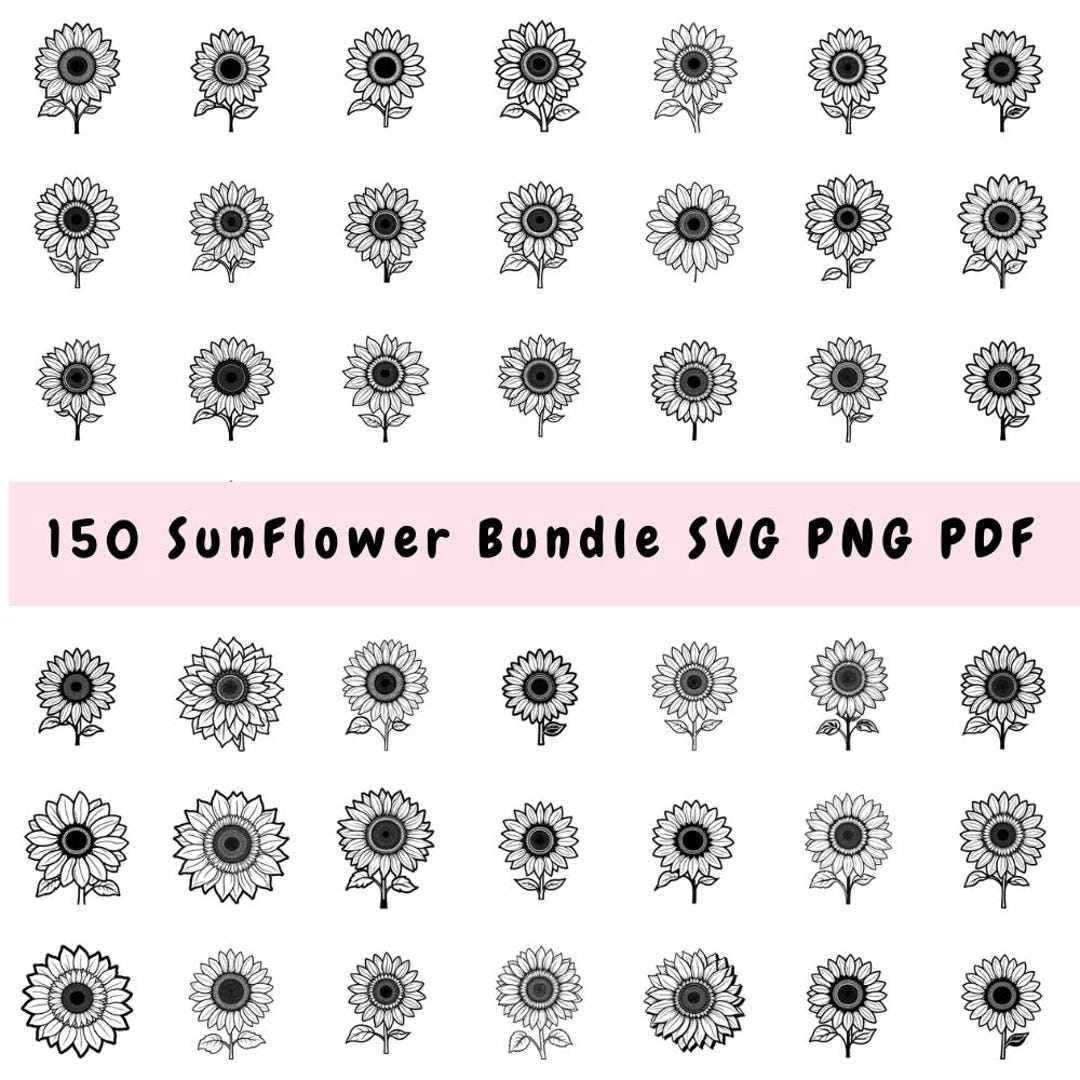 Sunflower SVG Bundle, Sunflower Monogram Svg, Sunflower Png, Floral Mom ...