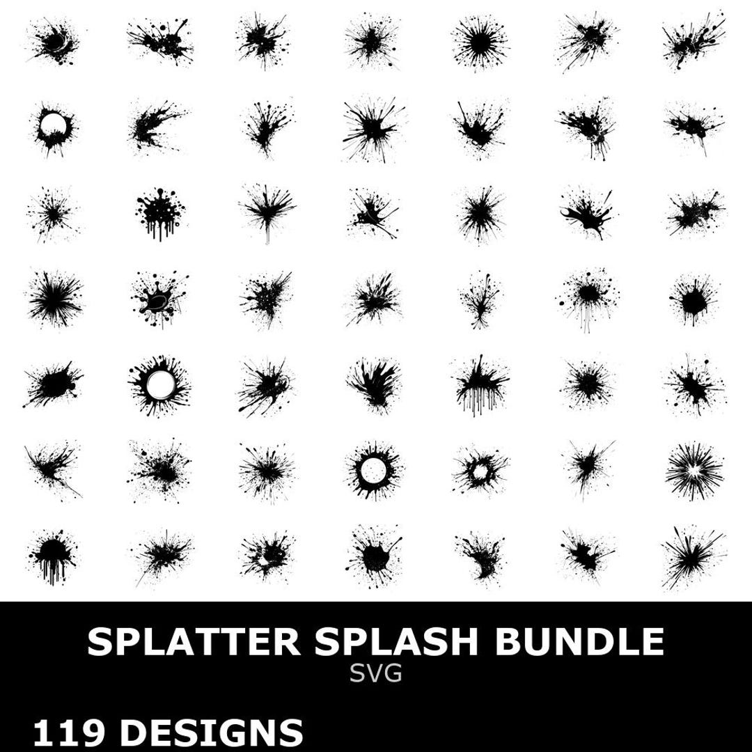 Splatter Splash Digital Clipart Bundle Svg Cutting Files for Cricut ...