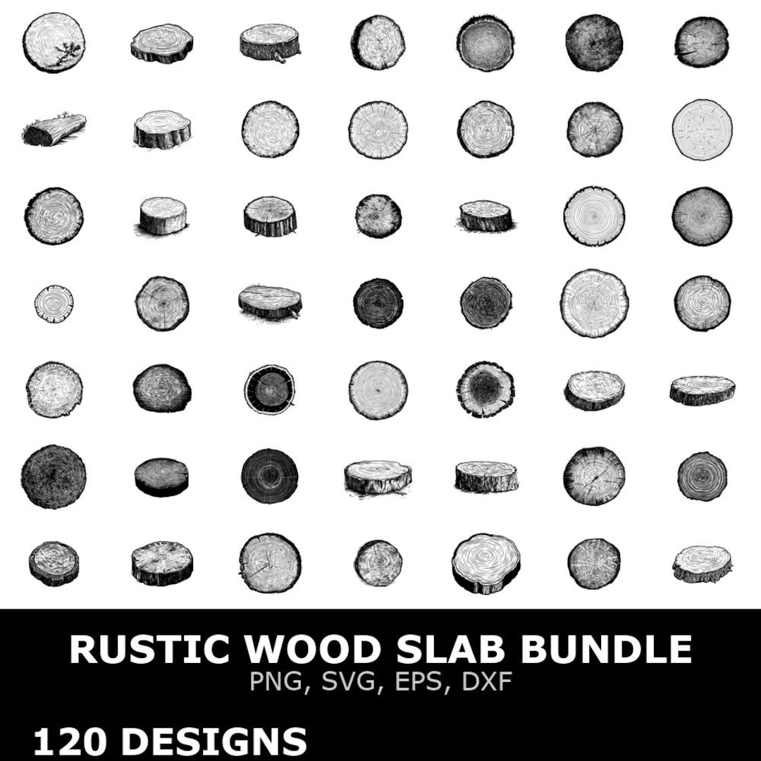 Rustic Wood Slab Digital Clipart Bundle Svg Png Eps Dxf for Cricut ...