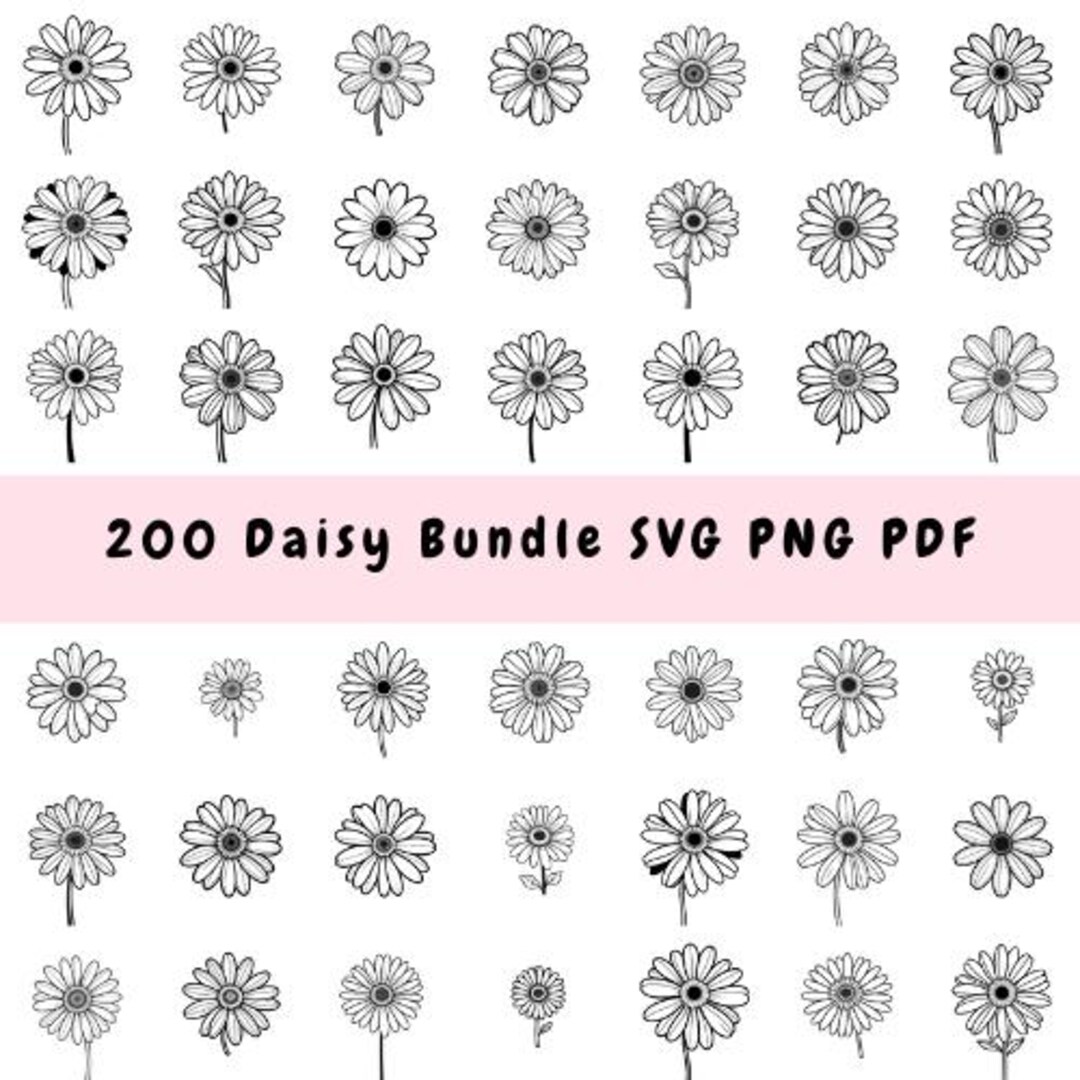 Daisy SVG Bundle, Daisy Monogram Svg, Daisy Png, Floral Mom SVG, Flower ...