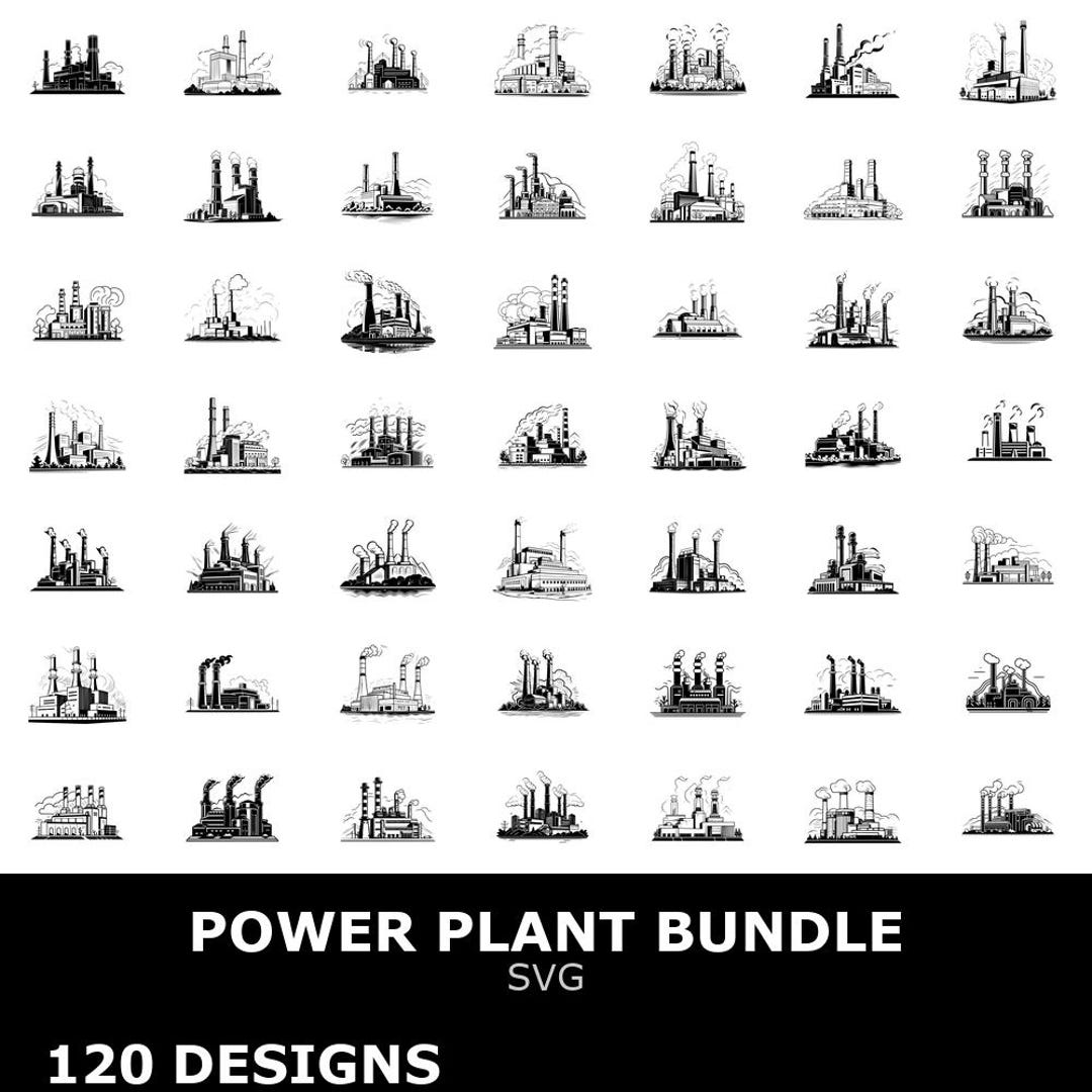 Power Plant Digital Clipart Bundle Svg Files for Cricut Cutting ...