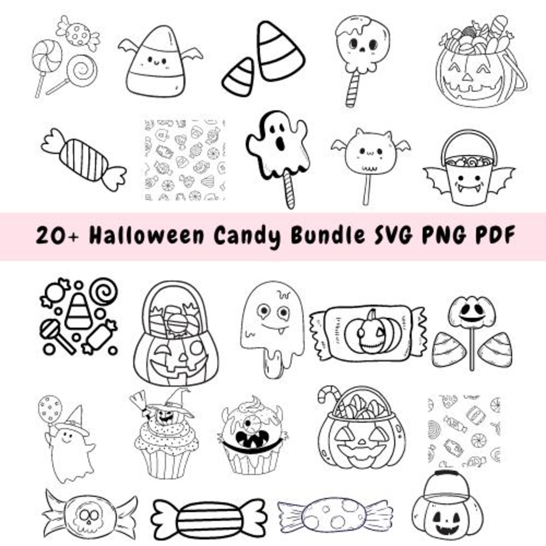 Candy Halloween Bundle SVG, Candy Clipart, SVG Files, PNG File, Candy ...