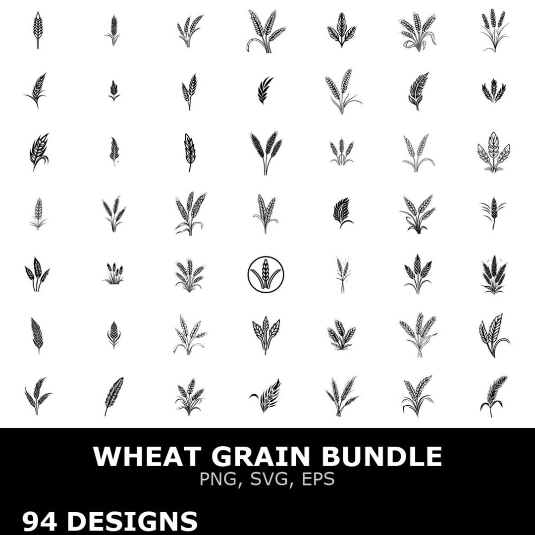Wheat Grain Digital Clipart Bundle Svg Png Eps for Cricut Cutting Files ...