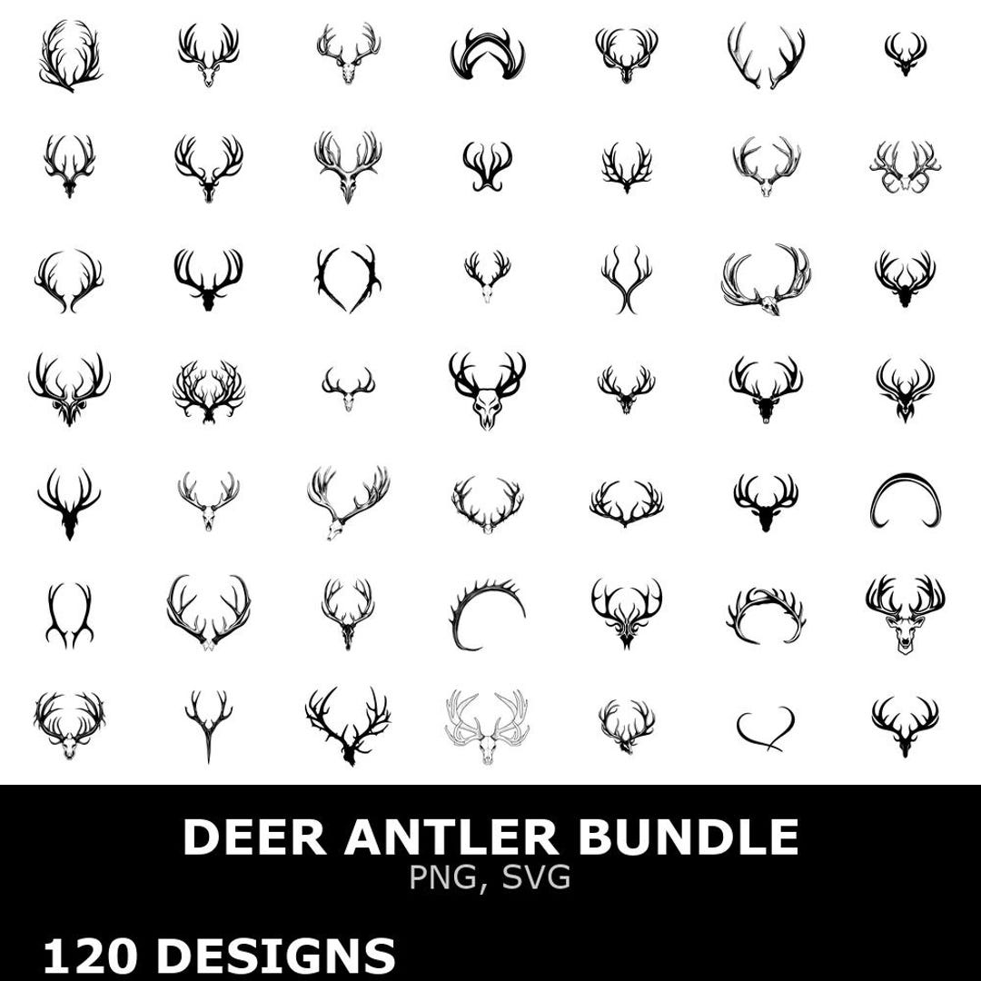 Deer Antler Digital Clipart Bundle Svg Png Cutting Files for Cricut ...