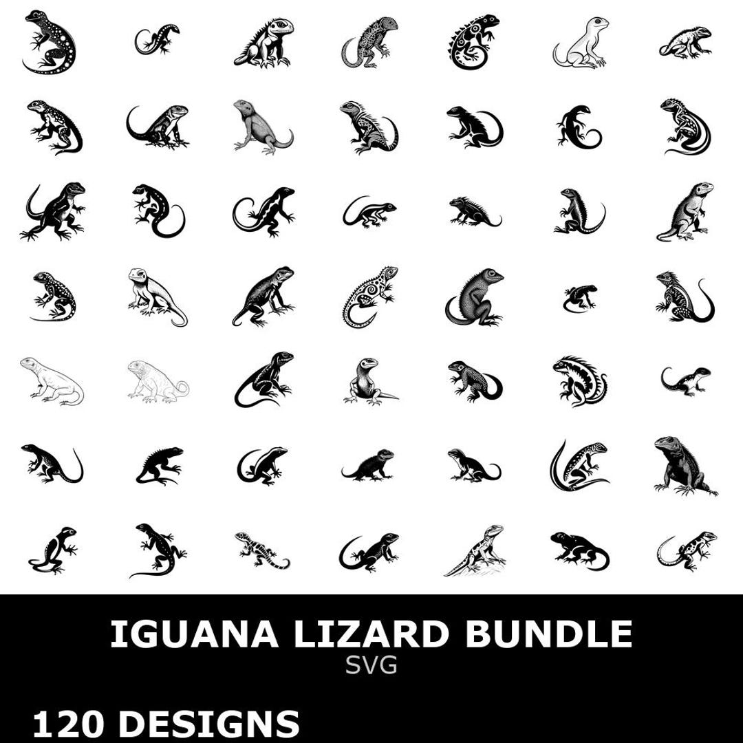 Iguana Lizard Digital Clipart Bundle Svg Cutting Files Cricut Designs ...