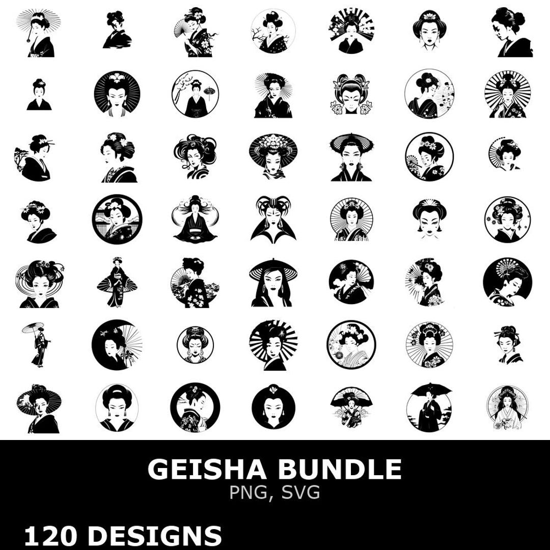 Geisha Digital Clipart Bundle Svg Png Cricut Cutting Files Instant ...