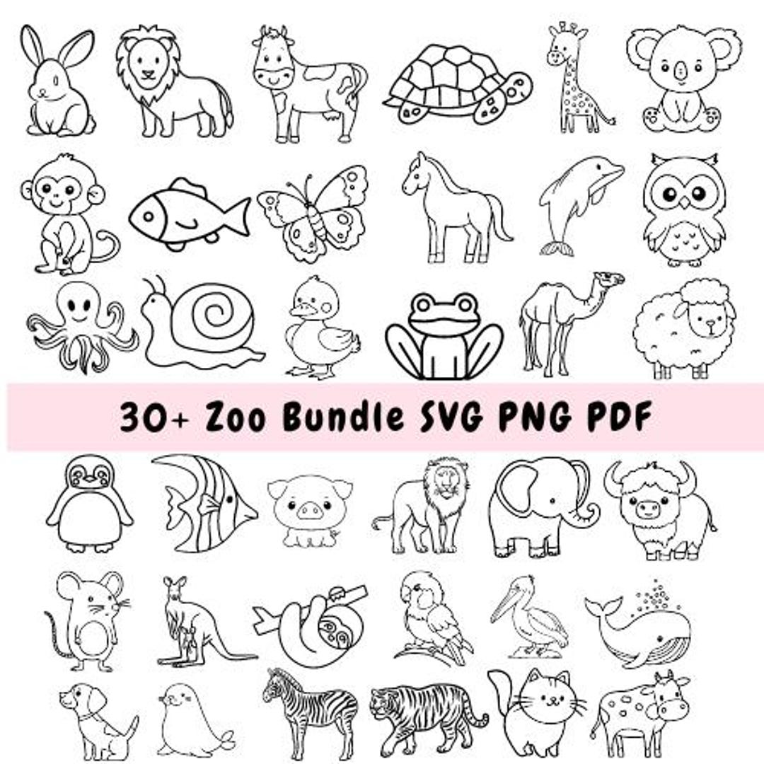Zoo Animals Bundle SVG, Zoo Doodle Svg, Zoo SVG Cutting Files for ...