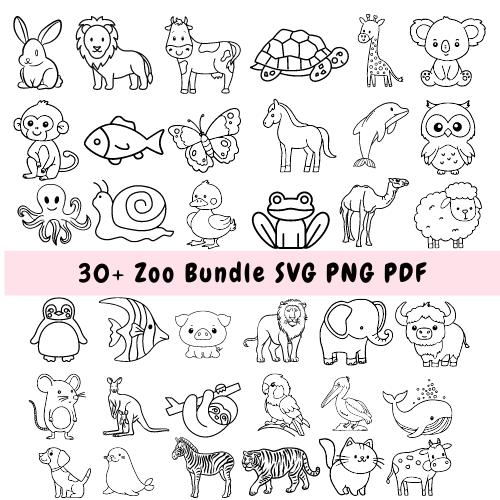 Zoo Animals Bundle SVG, Zoo Doodle Svg, Zoo SVG Cutting Files for ...