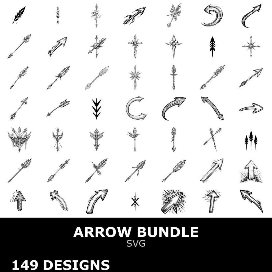 Arrow Digital Clipart Bundle Svg for Cricut Cutting Files Graphic Art ...