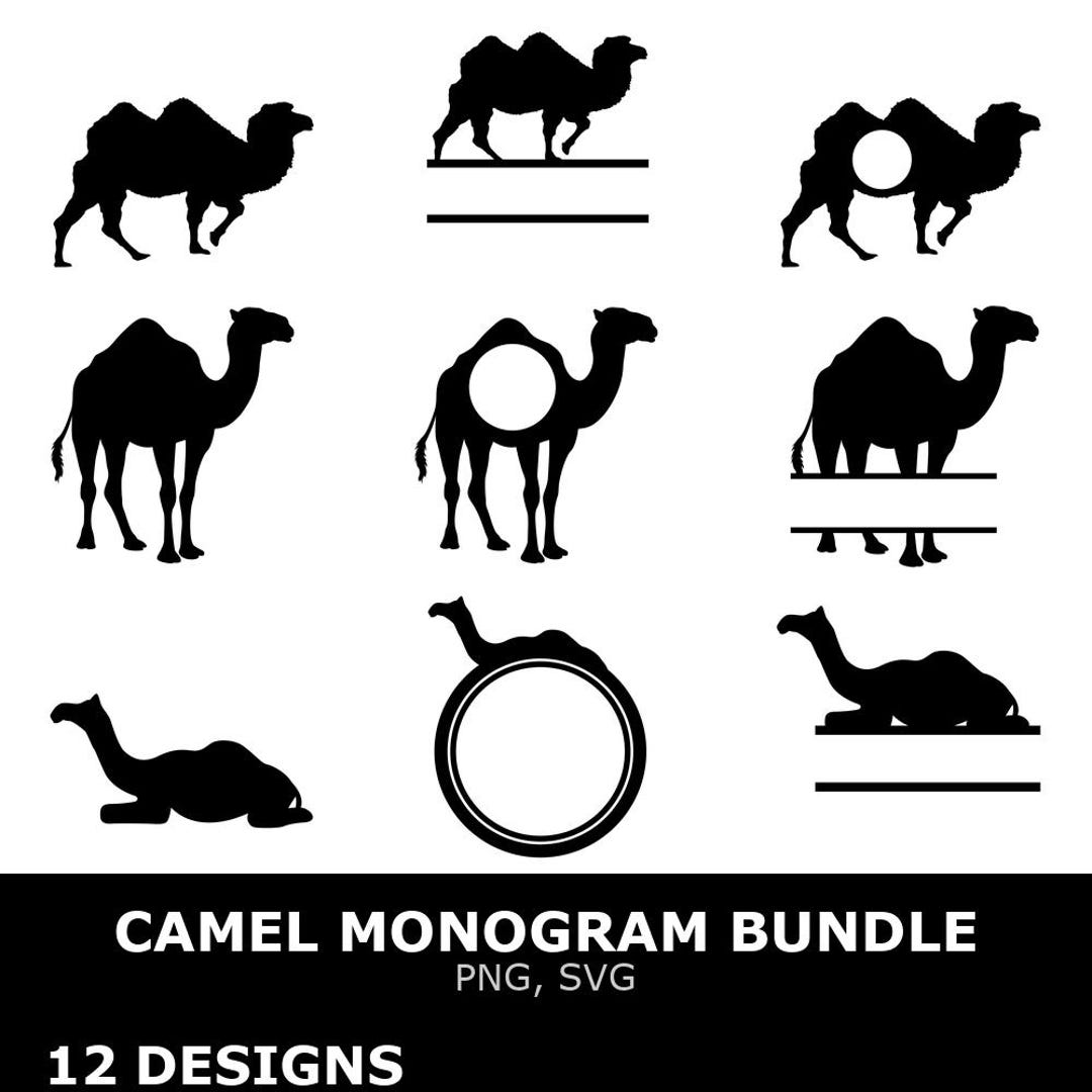 Camel Monogram SVG Bundle, Camel Monogram Clipart, Cutting Files for ...