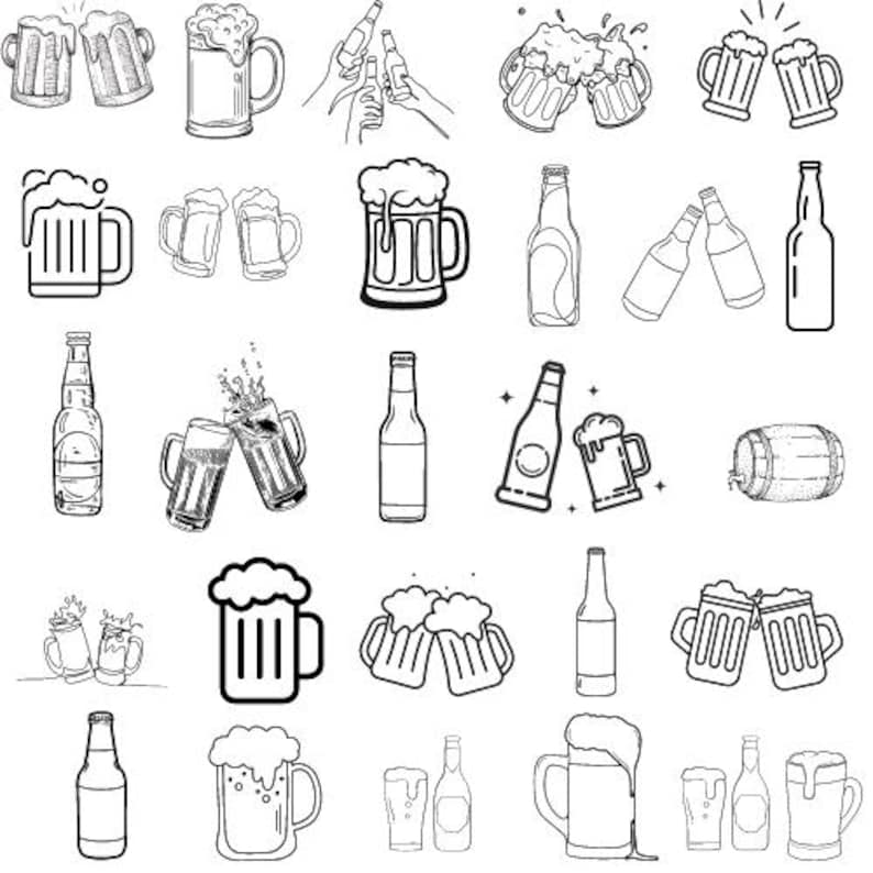 Beer Bundle SVG, Beer Clipart, SVG Files, PNG File, Beer Print, Beer ...