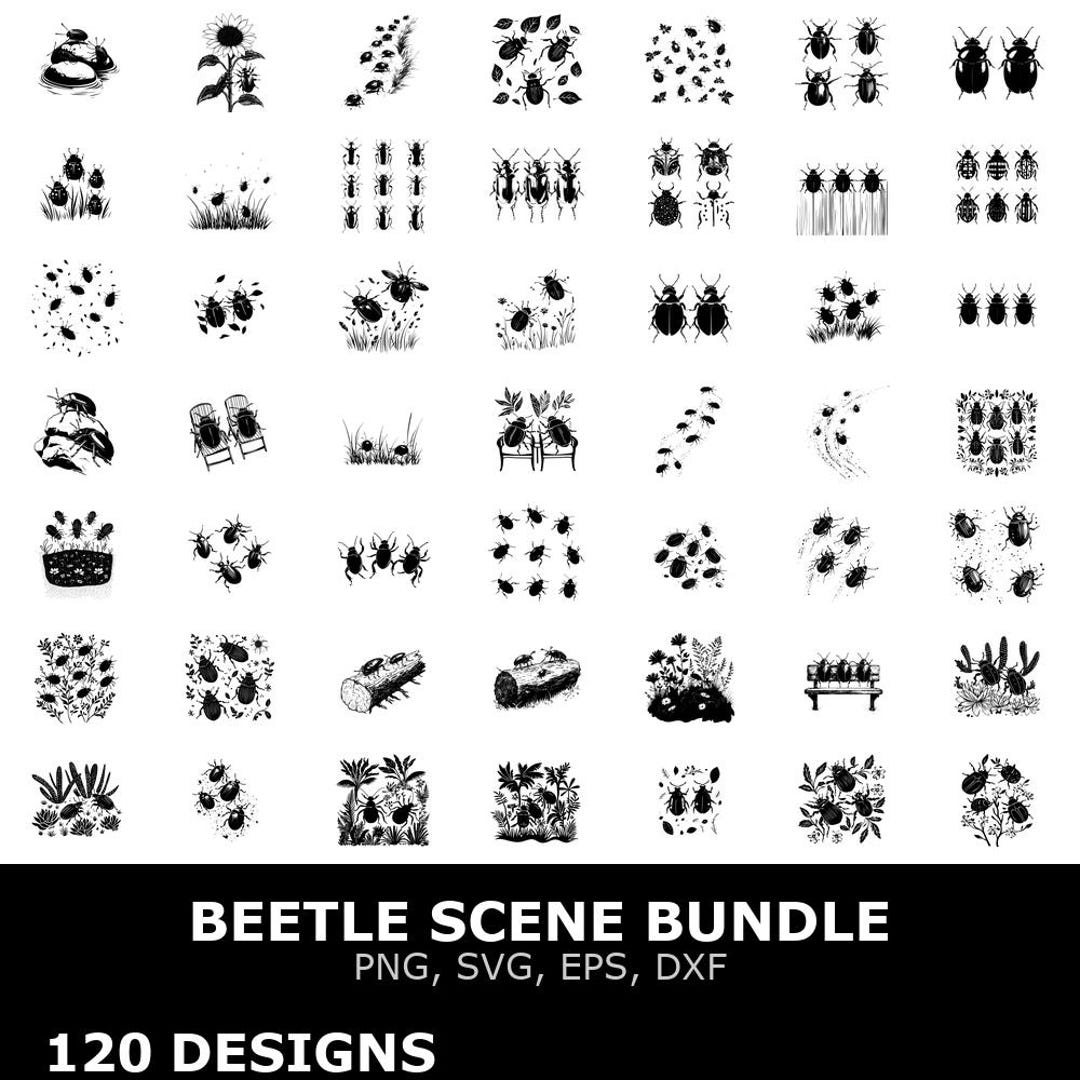 Beetle Scene Digital Clipart Bundle Svg Png Eps Dxf for Cricut Cutting ...