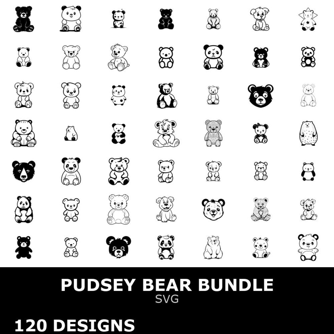 Pudsey Bear Digital Clipart Bundle Svg Cutting Files for Cricut Fun ...