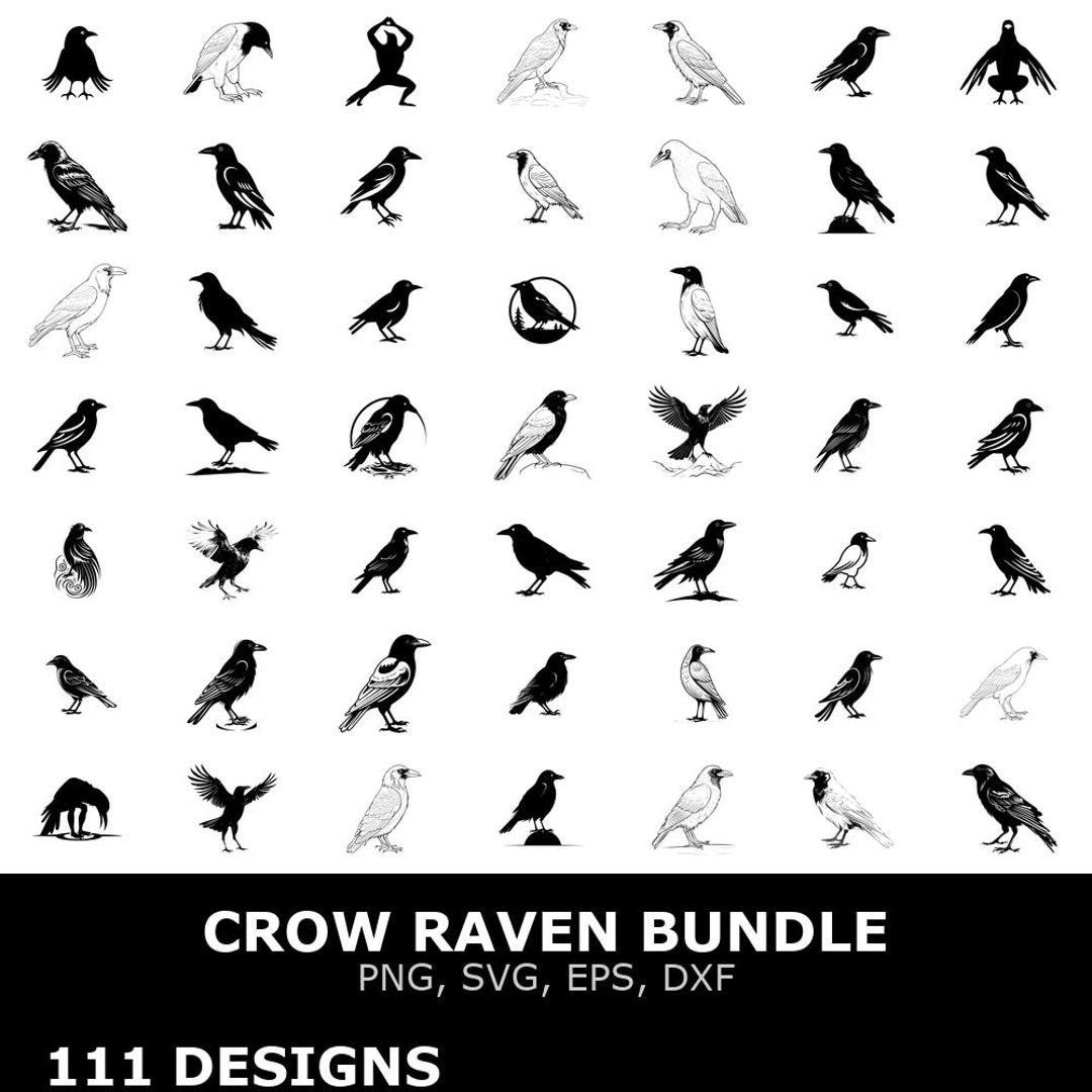 Crow Raven SVG Bundle, Crow Raven Clipart, Cutting Files for Cricut - Etsy