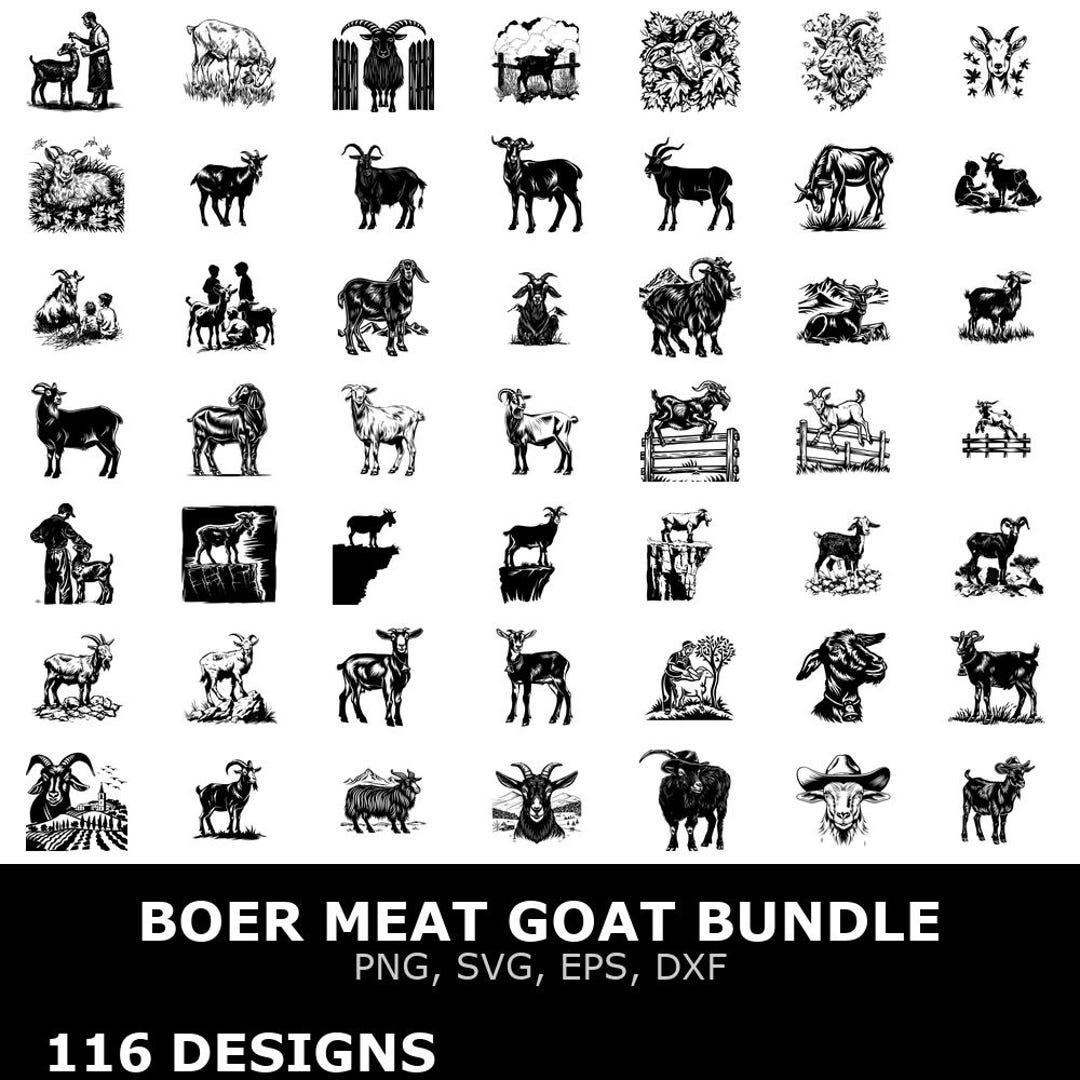 Boer Meat Goat Digital Clipart Bundle Svg Png Eps Dxf for Cricut ...