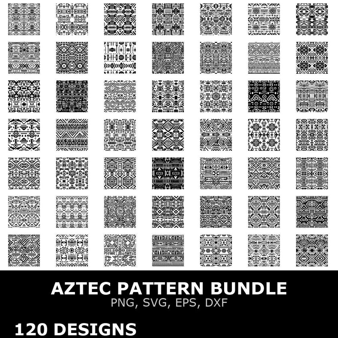 Aztec Pattern Digital Clipart Bundle Svg Png Eps Dxf for Cricut Cutting ...