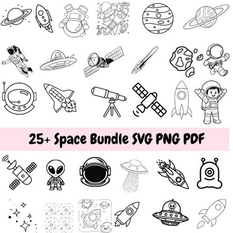 Space Bundle SVG, Space Clipart, SVG Files, PNG File, Space Print ...