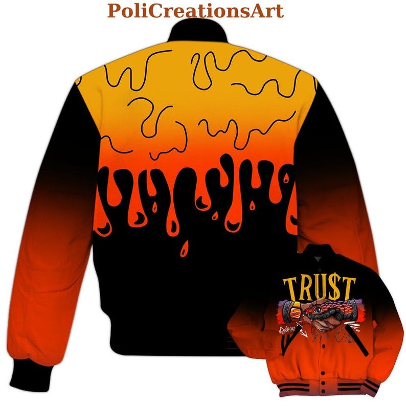 Dunkare J Balvin Rio 3s Varsity Jacket, Snake Trust No One Drip Varsity ...