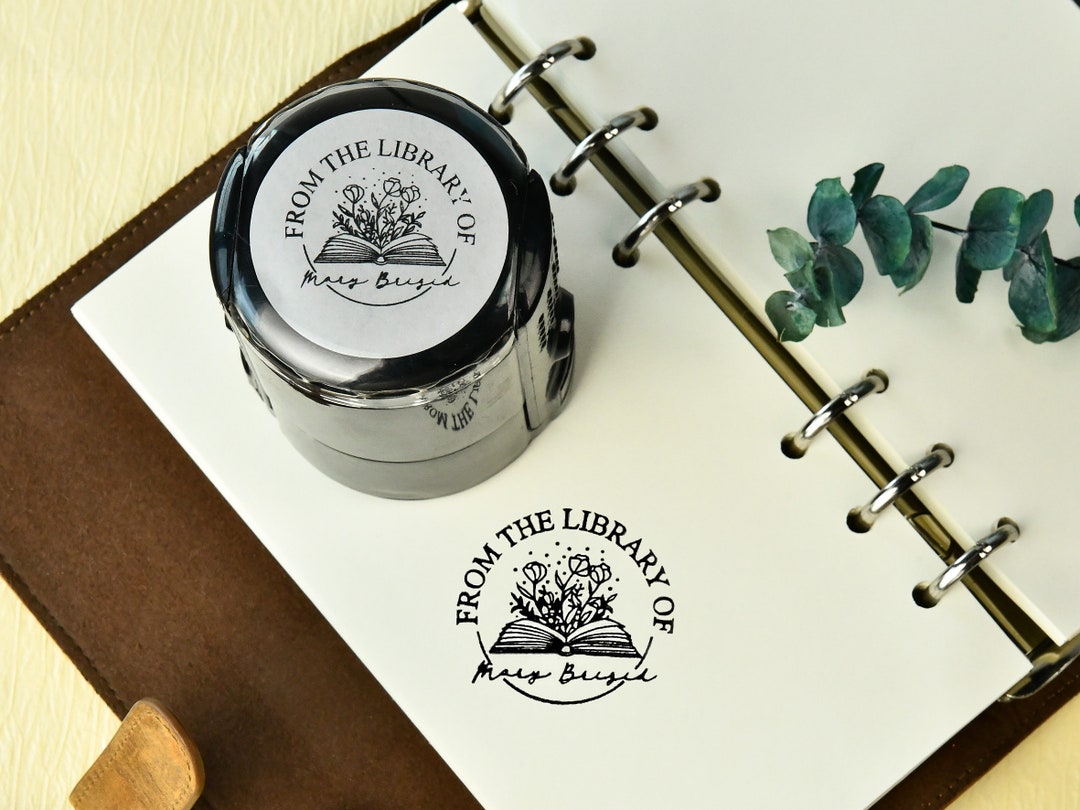 Custom Book Stamp,self Inking Library Stamp,book Lover Gifts,from the ...