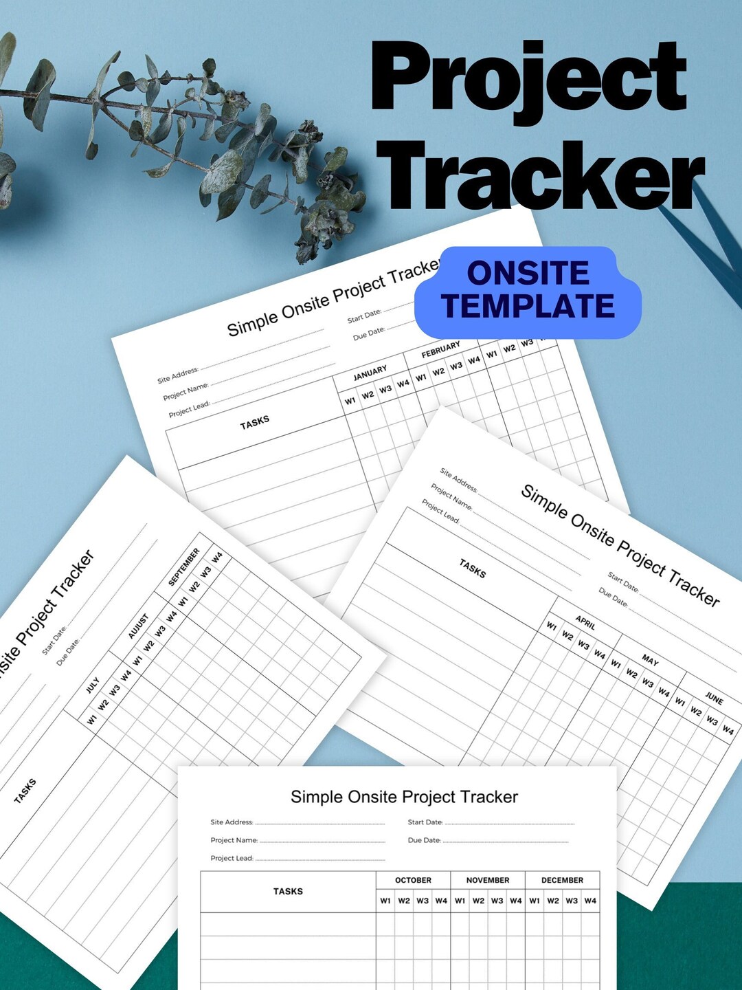 Buy Onsite Project Tracker, Printable Project Planner, Project Planning ...