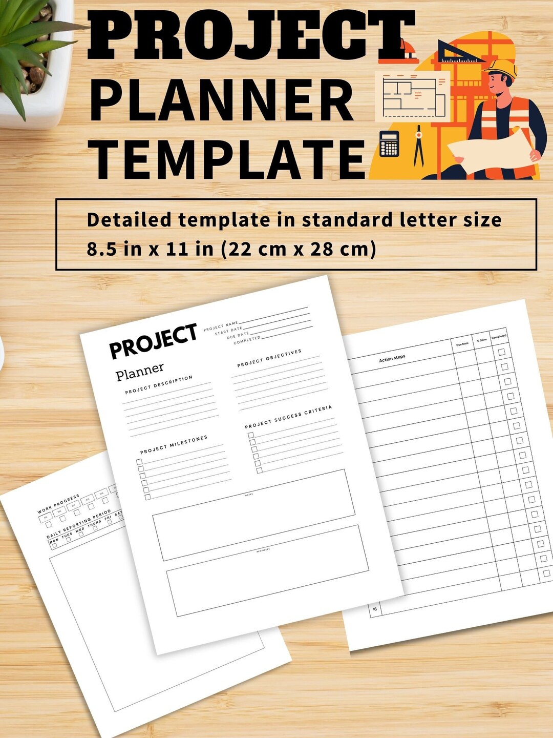 Project Management Tool, Project Planner Printable, Productivity ...