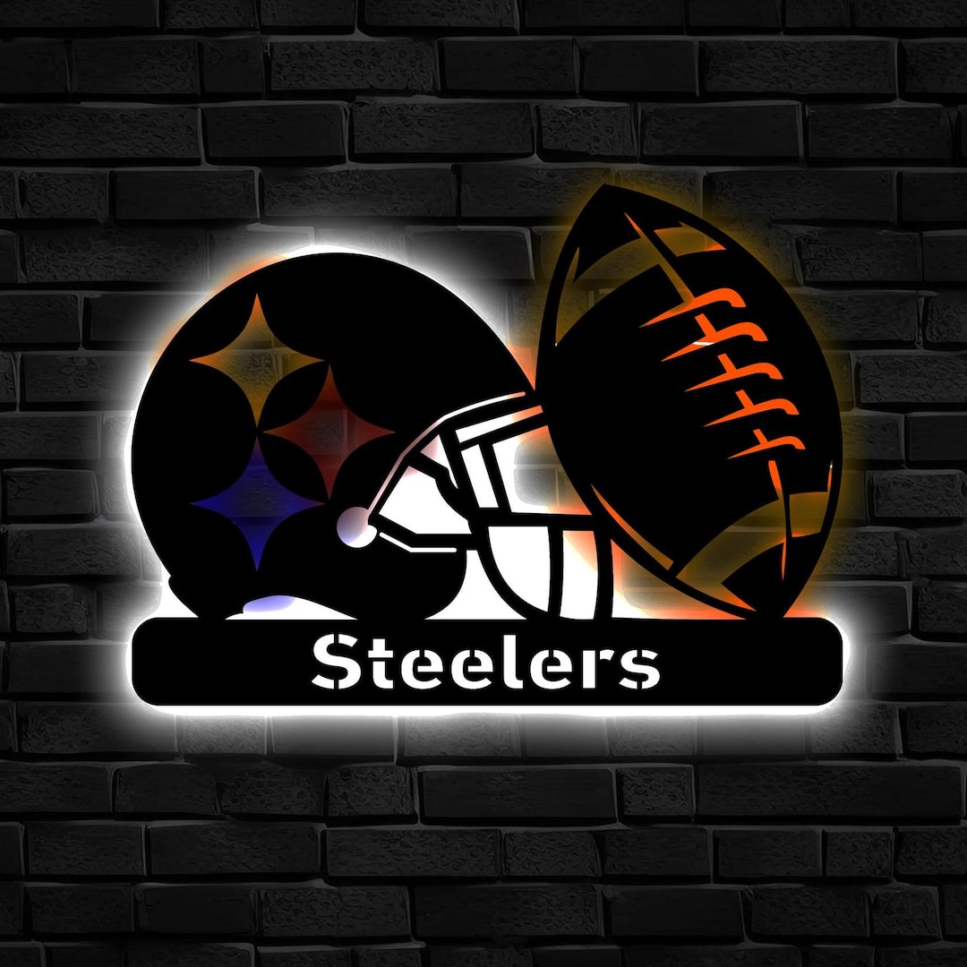 Pittsburgh Steelers LED Metal Wall Art Unique Steelers Fan Decor With ...