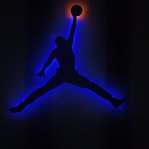 Michael Jordan Jumpman Metal Led Wall Sign,, NBA Legend Led Sign ...