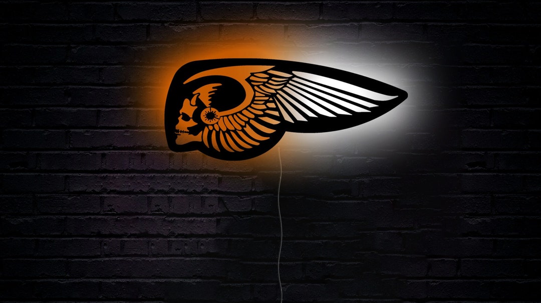 Hells Angels Metal Led Wall Sign, Motorcycle Vest Metal Wall Decor ...